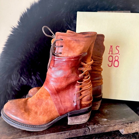 A.S.98 | Shoes | As98 All Leather Lace Up And Zip Handmade In Italy Boots | Poshmark